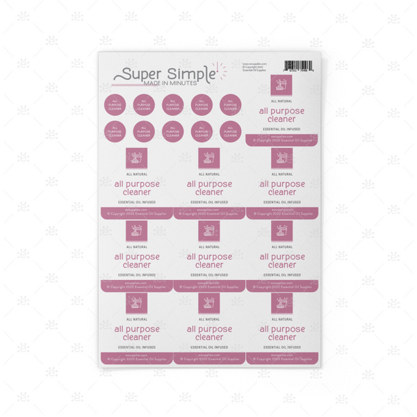 Super Simple : Made in Minutes Label Sheet - All Purpose Cleaner - EOS UK